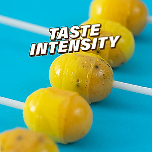 Colombina Bon Bon Bum Lollipops w/Bubble Gum Center, Passion Fruit Flavor, Individually Wrapped, Ideal for Party Favors and Gifts, 1 Pack (24 Count)