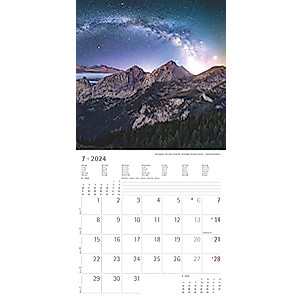 Alpen 2024 - Brochure Calendar 30 x 30 cm (30 x 60 Open) - Calendar with Space for Notes - The Alps - Picture Calendar - Wall Planner - Nature Calendar