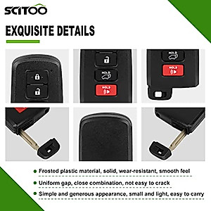SCITOO Keyless Entry Remote Key Fob Replacement for 4 Buttons Uncut Car Key for Toyota Highlander 2014-2018 1pc FCC HYQ14FBA 314.3MHz