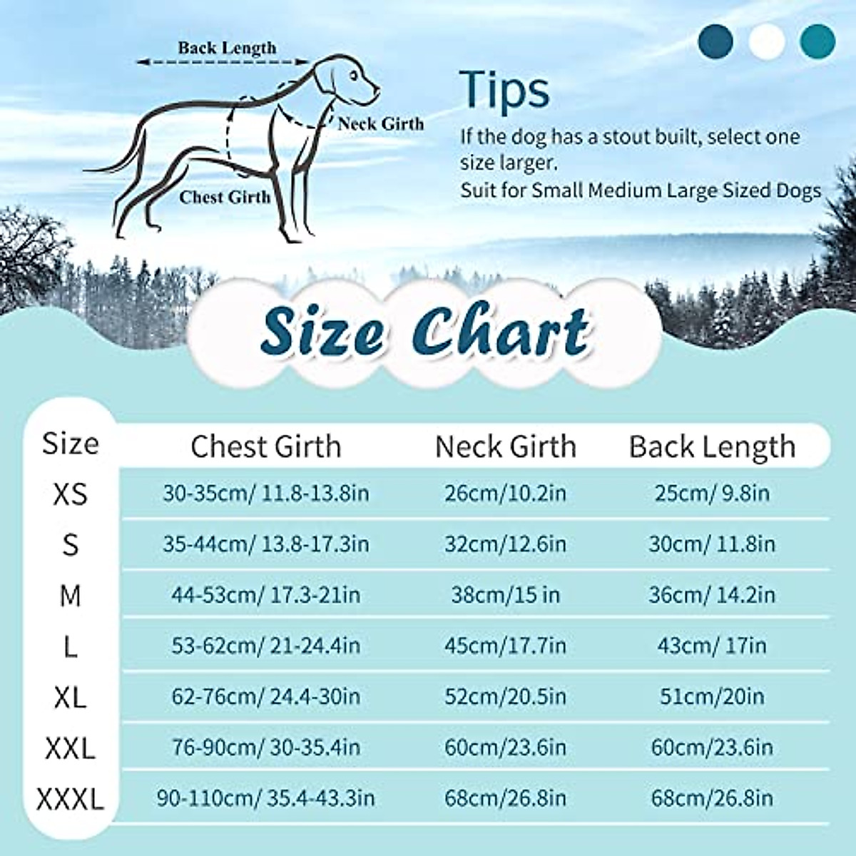 IKIPUKO Warm Dog Puffer Jacket, Zip Up Dog Coat with Harness Waterproof Dog Winter Coat for Large Medium Small Dogs Fleece High Collar Dog Snowsuit Dog Winter Jacket Reflective Dog Jacket(Green 3XL)