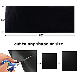 Grill Mat, 70" x 16" Grilling Mats for Outdoor Grill Nonstick, BBQ Silicone Grill Mat Accessories for Griddle, Cut to any Size, Resuable and Easy to Clean, Works On Charcoal Electric Gas Grill - Black