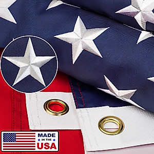 American Flags for Outside 3x5, Heavy Duty American Flag with Embroidered Stars, Thicken Nylon US Flag with Sewn Stripes Brass Grommets US Flags 3x5 Outdoor Made in USA High Wind All Weather Flags