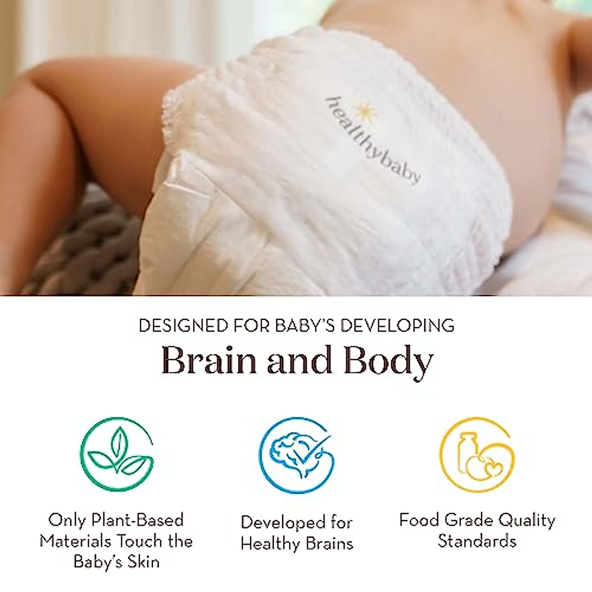 Healthybaby Pull Up Style Diapers - 30 Count - EWG Verified & Plant-Based, Quilted 360 Flexitech Waistband, Flash Dry Technology for Overnight Leak Protection, Training Pants