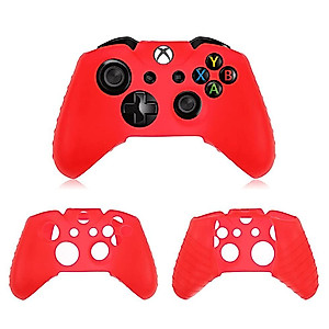 OSTENT Soft Protector Silicone Skin Case Cover Pouch for Microsoft Xbox One Controller - Color Red