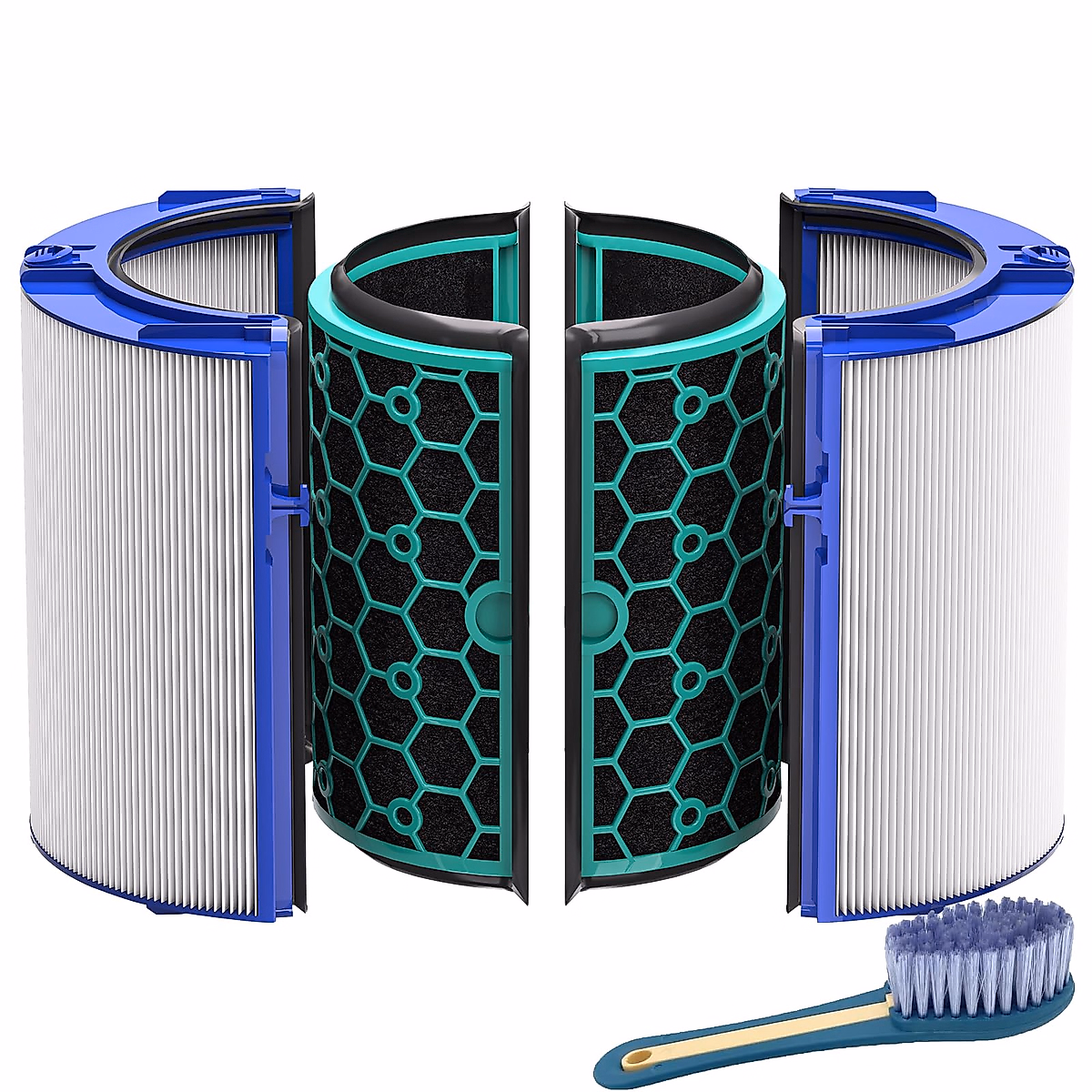 Leemone TP04 True Hepa Filter Replacement Compatible with Dyson TP04 HP04 DP04 TP05 DP05 Air Purifier, 360° Combi Glass HEPA Filter & Activated Carbon Filter, 1 Pack