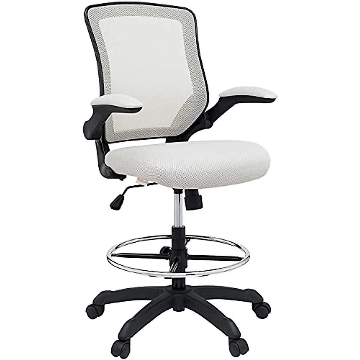 Modway MO-EEI-1423-GRY Veer-Reception Desk Flip-Up Arm Drafting Chair, 22.5"L x 25.5"W x 41.5-50"H, Gray