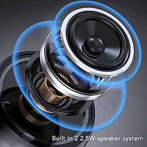 Septpenta Neckband Bluetooth Speaker, Built in 2 2.5W Speaker, True 3D Stereo Sound, Lightweight Design, Portable Wireless Noise Reduction Speaker for Home, Sport, Outdoor(Pink)