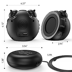 uscce Loud Dual Alarm Clock with Bed Shaker - 0-100% Dimmer, Vibrating Alarm Clock for Heavy Sleepers or Hearing Impaired, Easy to Set, USB Charging Port, Snooze, Battery Backup