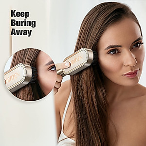 FURIDEN Straightening Brush, Hot Brush Hair Straightener, Double Ionic Hair Straightener Brush, Hair Straightener Brush for Black Women, Cepillo Alisador de Cabello 11.2 Inch