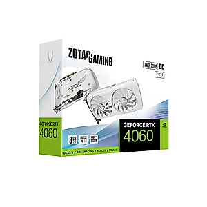 ZOTAC Gaming GeForce RTX 4060 8GB Twin Edge OC White Edition DLSS 3 8GB GDDR6 128-bit 17 Gbps PCIE 4.0 Compact Gaming Graphics Card, ZT-D40600Q-10M