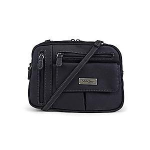 MultiSac womens Zippy Triple Compartment Crossbody Bag Cross Body, Black, One Size US