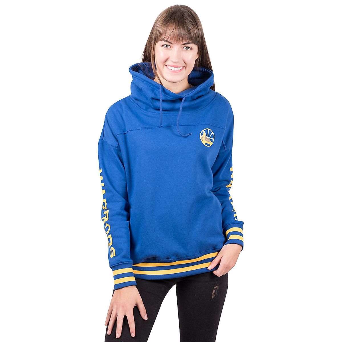 Ultra Game NBA Golden State Warriors Womens Quarter Zip Fleece Pullover Sweatshirt with Zipper, Team Color, Large