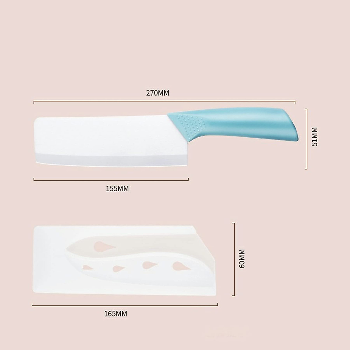 UDODEY Ceramic Knife 6-Inch Fruit Knives 6 inch Sturdy durable sharp Vegetable Cleavers Blue kitchenware