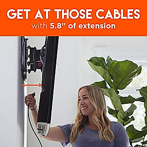 ECHOGEAR Advanced Tilt TV Wall Mount - Extends to Enable Maximum Tilt Range On Large TVs Up to 86" - Fireplace Friendly Design with Universal Bracket & Easy Install