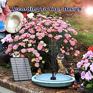 AISITIN 3W Solar Water Pump for Bird Bath, Solar Fountain Pump Kit with 6 Different Nozzles and 9.8ft Cable, Solar Pond Pump for Garden, Patio, Fish Tank, Pond and Outdoor