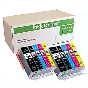 Inkjetcorner Compatible Ink Cartridges Replacement for PGI-280XXL CLI-281XXL PGI 280 XXL CLI 281 for use with TR8620A TR8622A TS702A TR8622 TR8620 TS6320 TR8520 TS6220 TR7520 TS9521C (10-Pack)