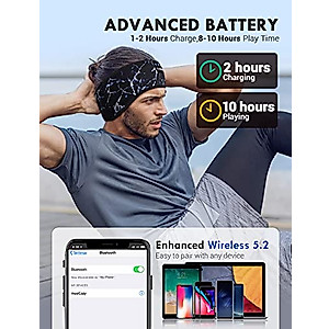 LC-dolida Sleep Headphones Bluetooth Headband, Cozy Band Wireless Headphones, Sleep Mask with Bluetooth Headphones, Perfect for Sleeping Side Sleepers, Jogging, Workout, Yoga