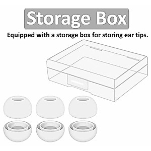 3 Pairs Compatible with AirPods Pro and Pro 2 Ear Tips Buds, Medium Size Replacement Silicone Rubber Eartips Earbuds Gel Cover Accessories Compatible with AirPods Pro 2nd 1st - Medium White