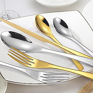 Silverware Set Flatware Set for 8 Stainless Steel Cutlery Set 32 Piece Include Upgraded Knife Spoon Fork for Restaurant Hotel Family Gatherings & Daily Mirror Polished Dishwasher Safe