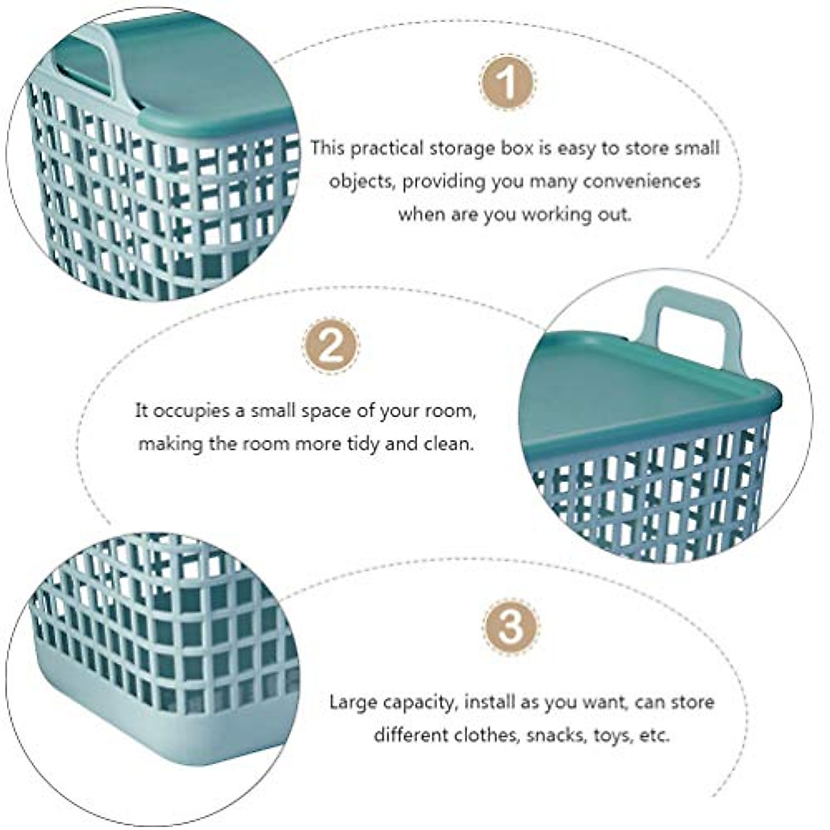 Cabilock Plastic Baskets Basket Plastic Storage Basket Multipurpose Rectangular Food Storage Organizer Bin Basket for Kitchen Cabinets Freezer Bedroom Bathroom Rectangular Storage Basket Baby Basket