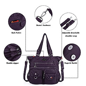 Angelkiss Purses and Handbag for Women Soft PU Leather Shoulder Handbag Hobo Bags Satchel Shoulder Bags Ladies Tote Crossbody Travel Bag PURPLE