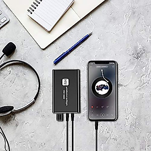 Headphone Amplifier Two-Stage Gain Switch, Portable HiFi 3.5mm Headset Amplifier Compatible Phone,Tablet, MP3/4 and Computers