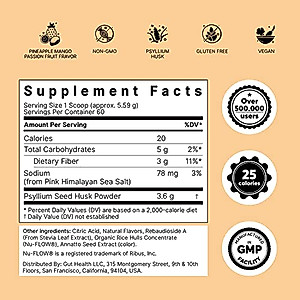 ColonBroom Psyllium Husk Powder Colon Cleanser (Tropical Fruits) - Vegan, Gluten Free Fiber Supplement - Safe Colon Cleanse for Constipation Relief, Bloating Relief & Gut Health (60 Servings)