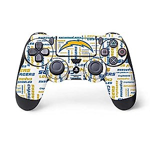 Skinit Decal Gaming Skin Compatible with PS4 Pro/Slim Controller - Officially Licensed NFL Los Angeles Chargers White Blast Design