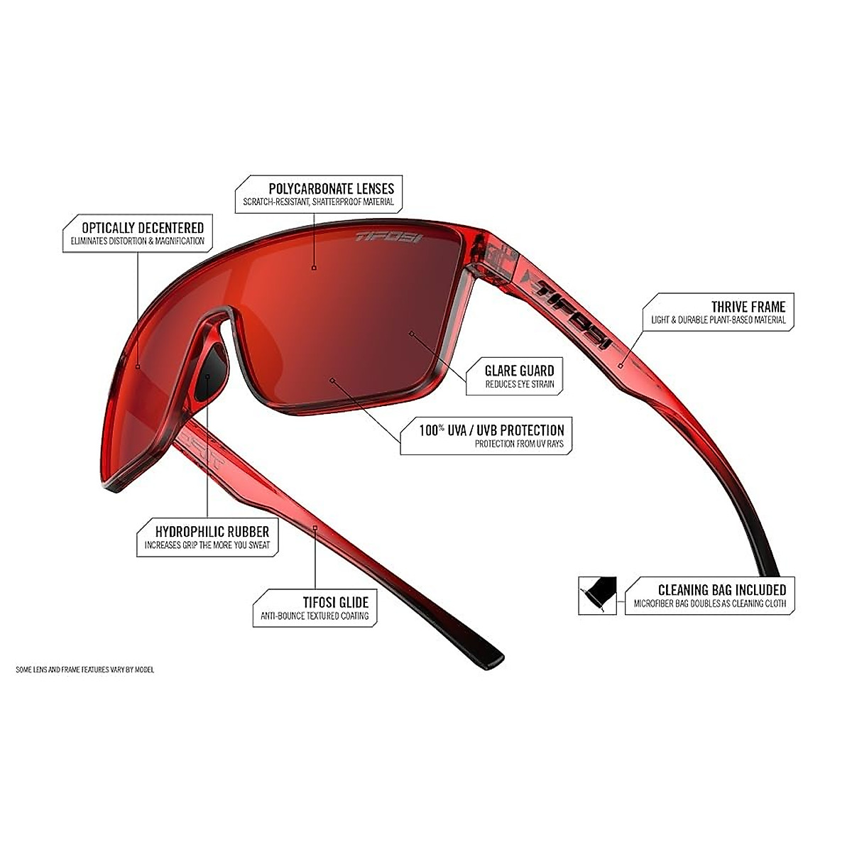 Tifosi Sanctum Sunglasses, Ideal For Cycling, Golf, Hiking, Running, Tennis & Pickleball, Lifestyle