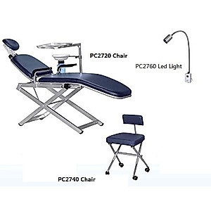 Castanai Patient Chair with Tray with Integrated LED Exam Light with Doctor's Stool Nylon Bag