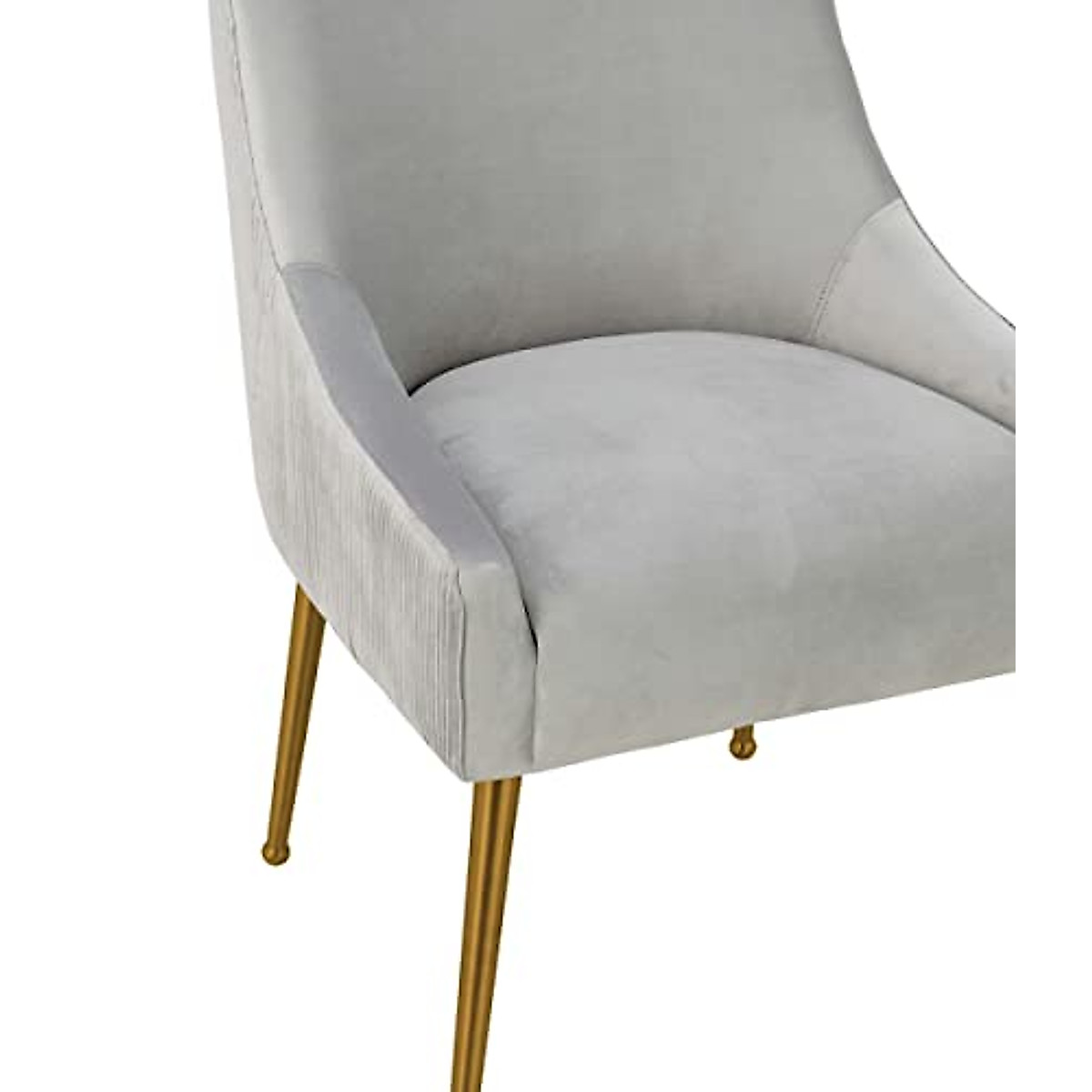 TOV Furniture Beatrix 19" Transitional Velvet Side Chair in Light Gray