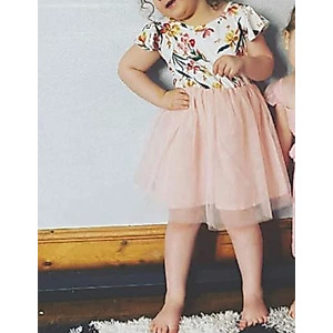Toddler Baby Girls Tutu Dress Ruffle Sleeveless Floral Princess Dress Summer Clothes Outfits (Pink-Daffodil, 3-4T)