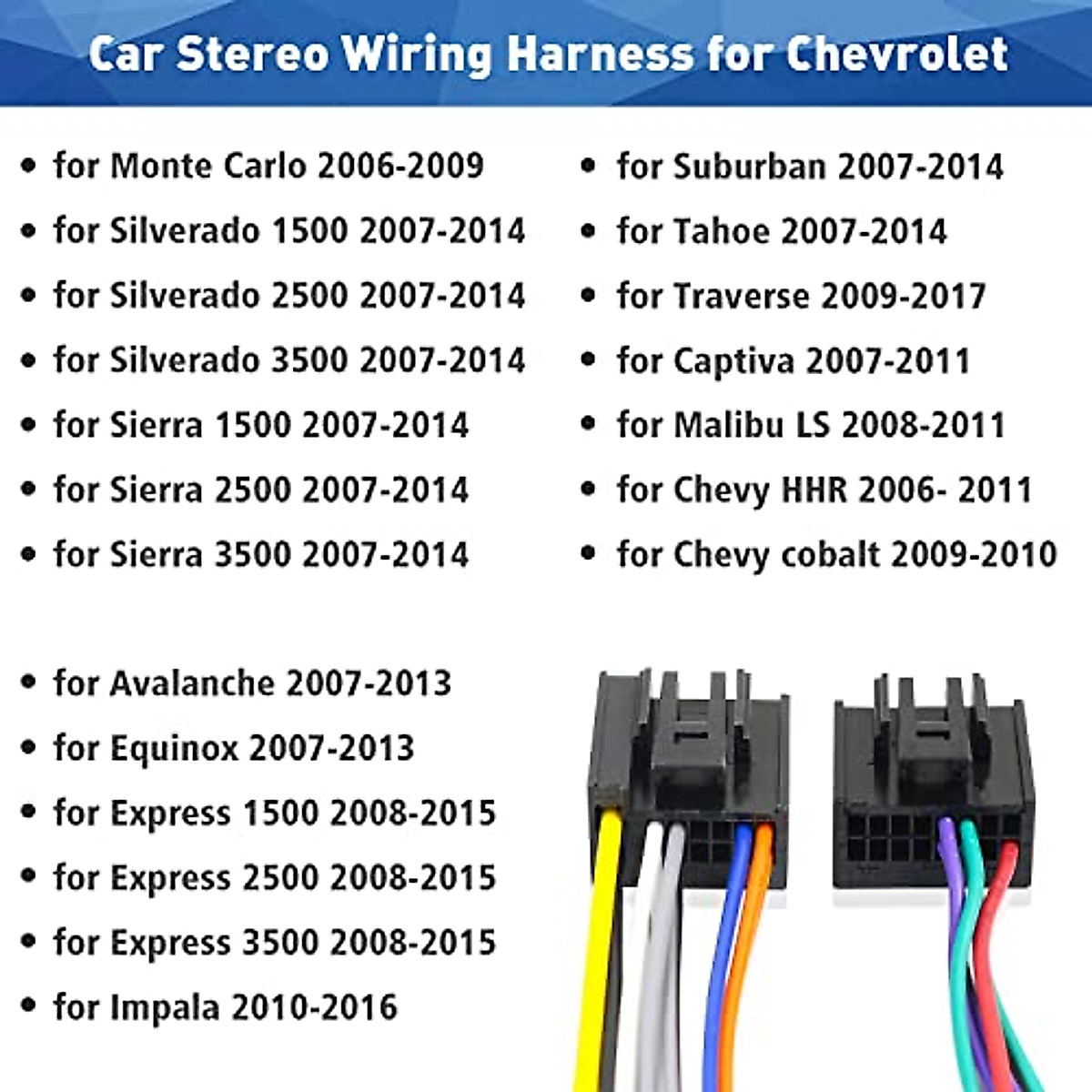 Car Radio Stereo Wiring Harness Compatible with GMC/Chevrolet/Buick Stereo Wire Connector Adapter