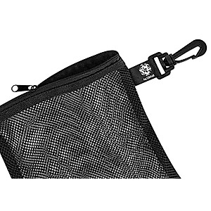 PALTERWEAR Mesh Zipper Bag with Clip - Set of 4 (Black, 6 x 8 inch)