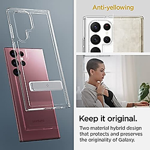 Spigen Ultra Hybrid S Designed for Galaxy S22 Ultra Case (2022) - Crystal Clear