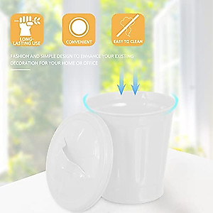 ULTECHNOVO Garbage Container Bin Tabletop Trash can with lid Desktop Plastic Garbage bin Pen Pencil Holder Maker Organizer Cup Makeup Brush Storage Small Flower Pot Planter Small Waste Basket