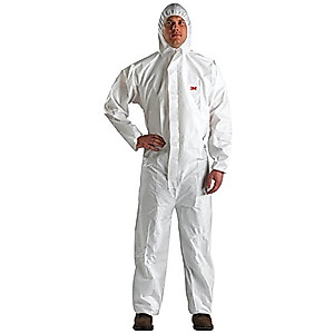 3M 4510 White Medium Polyethylene/Polypropylene Disposable General Purpose & Work Coveralls - Fits 36 to 39 in Chest - Elastic Ankles, Elastic Wrists - XL457000013 [PRICE is per EACH]