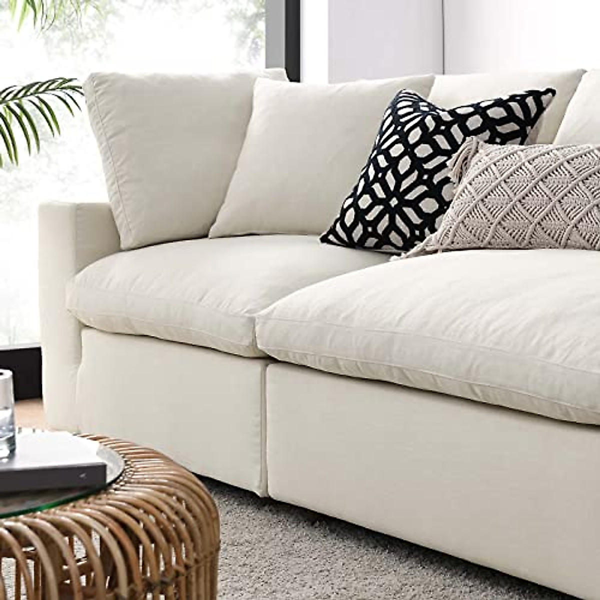 Modway Commix Down-Filled Overstuffed Upholstered 4-Piece Sectional Sofa Set