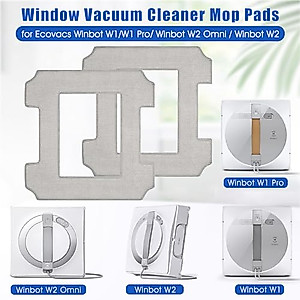 6Pcs Washable Mop Pads Replacement for Ecovacs Winbot W1/W1 Pro/W2/W2 Omni Window Vacuum Cleaner Spare Parts Mop Cloth