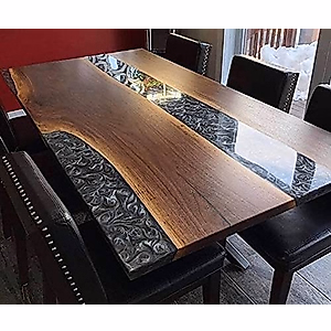 Epoxy Table, Live Edge Wooden Table, Epoxy Resin River Table, Natural Wood,Dining table, Natural Epoxy Table, Resin Table 42x24 inch