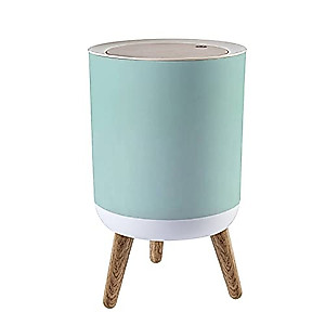 LGCZNWDFHTZ Small Trash Can with Lid for Bathroom Kitchen Office Diaper Beautiful Bright Mint Green Color for Copy Space Bedroom Garbage Trash Bin Dog Proof Waste Basket Cute Decorative