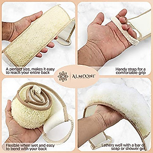 Exfoliating Natural Loofah Back Scrubber for Shower to Clean Your Back Deeply - 1 Count(1 Pack)