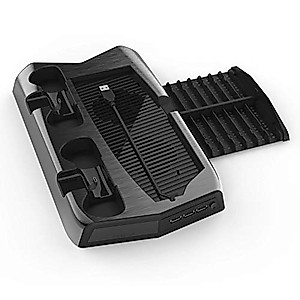Vertical Stand with Cooling Fan Station Charging Dock, for PS5 Console and PS5 Digital Edition with 3 USB Hubs, 2 DualSense Controller Charging Dock