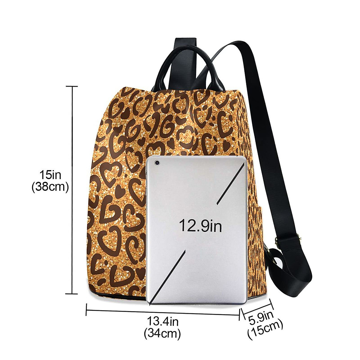 senya Women's Fashion Backpack Purses Handbags Brown Leopard Shoulder Bag Travel bag