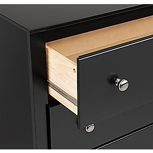 Prepac Sonoma Nightstand, Tall 3-Drawer, Black & Black Sonoma 5 Drawer Chest