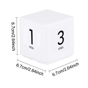 Cube Timer 5, 15, 30 and 60 Minutes for Time Management (White) Kitchen Timer, Kids Timer, Workout Timer with Adjusted Volume,Not Included Batteries
