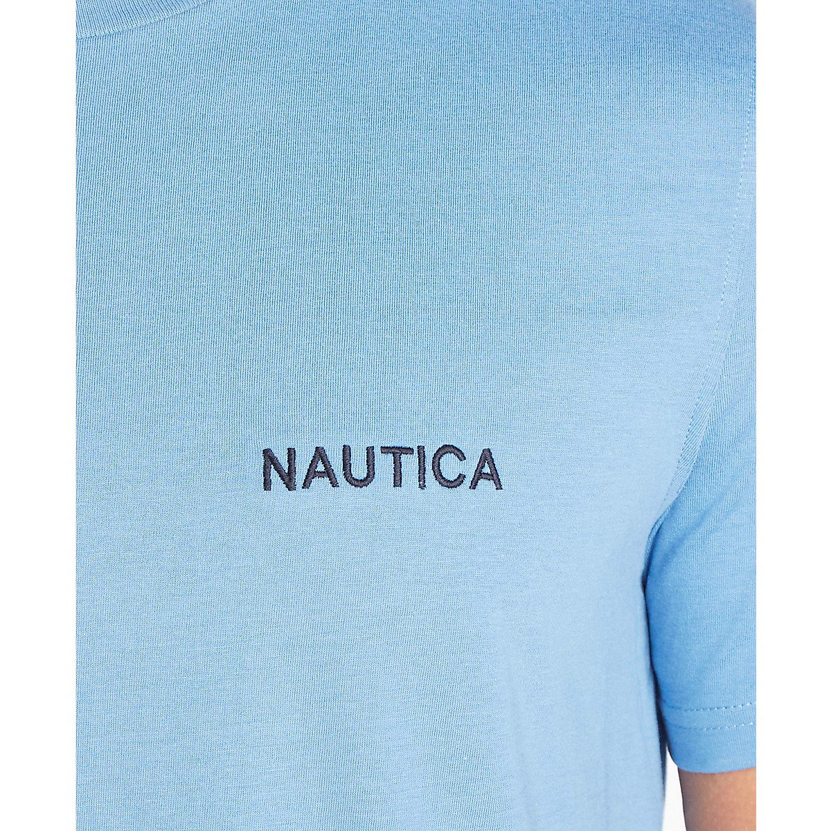 Nautica Men's Short Sleeve Crew Neck T-Shirt, Rivieria Blue Solid, Large