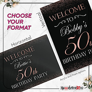 Custom Welcome Sign for Birthday Party - 50th Birthday Sign - 50th Birthday Party Welcome Sign - Personalized Birthday Banner – Welcome Poster for Birthday