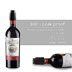 Vacuum Wine Stoppers with Time Scale Record Saver Wine Preserver Leak Proof,Bottle Sealer Keeps Wine Fresh for 7 Days, Best Gifts for Wine Lovers. (2 Pack)