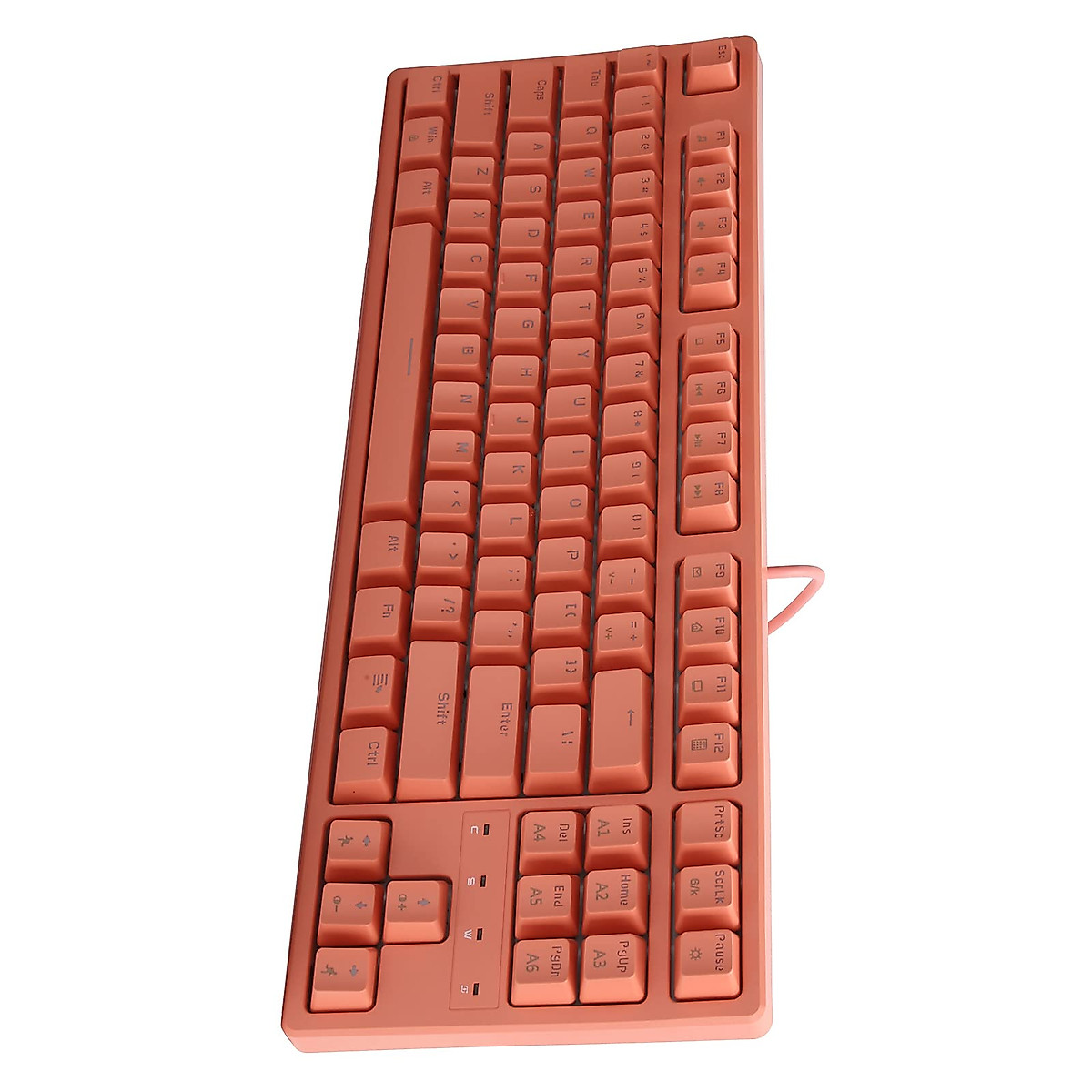 STK130 Mechanical Computer Keyboard ,Ergonomic 87‑Keys Gaming RGB Keyboard , for Game Office Home(orange)